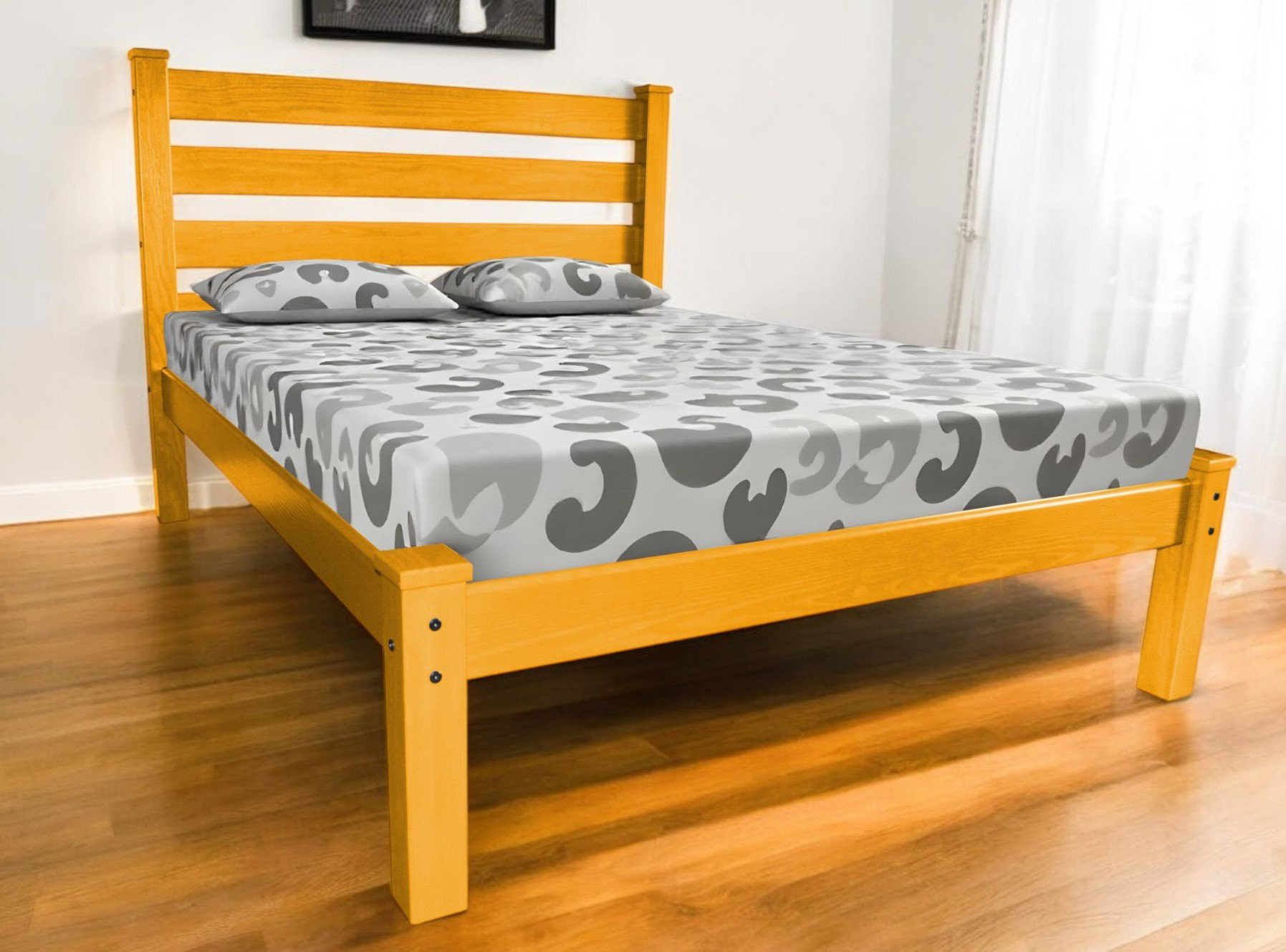 HomeRoots Yellow Solid Wood Queen Bed Frame | Wayfair