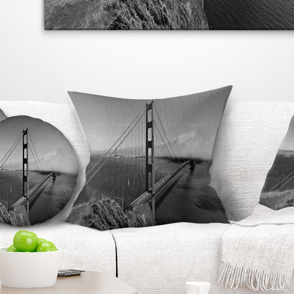 Design Art Golden Gate Bridge in Gray Panorama - Pier & Bridge Printed ...