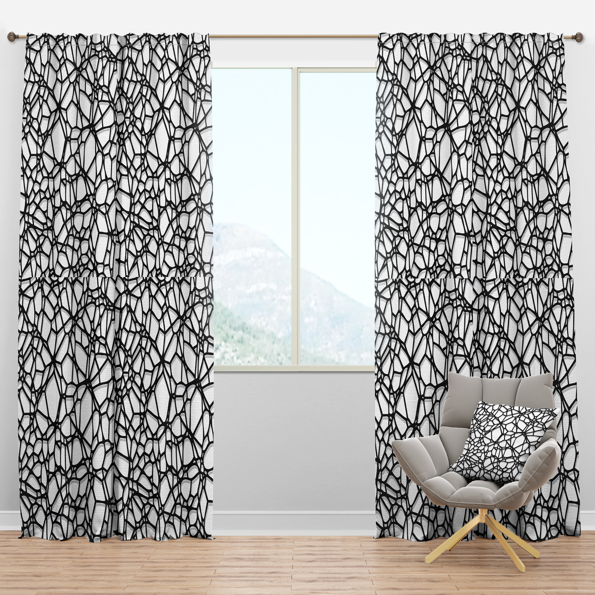 Design Art Abstract Mosaic Pattern - Abstract Curtain - Velvet Room ...