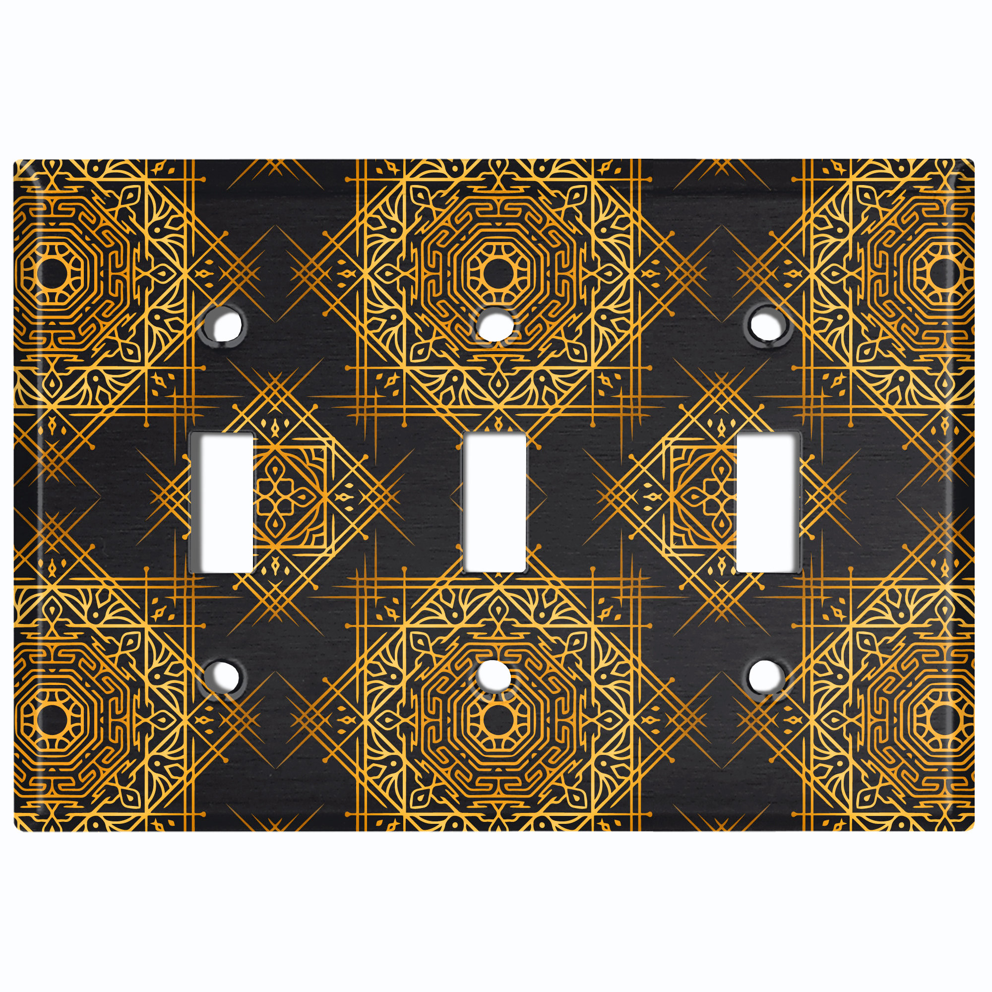 WorldAcc Fancy Damask Square Diamond 3-Gang Toggle Light Switch Wall ...