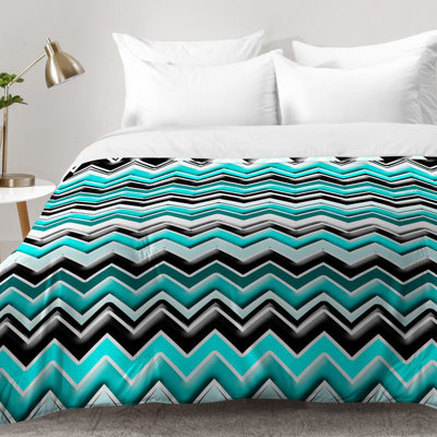 teal chevron comforter