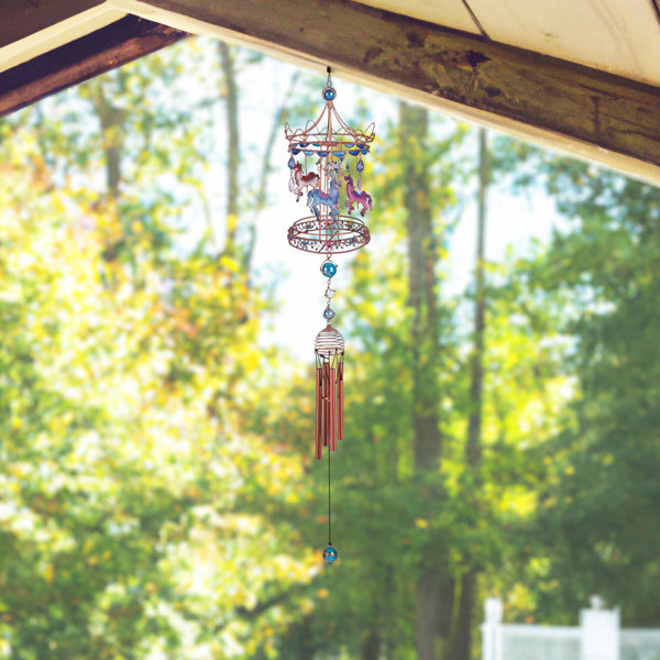 Arlmont & Co. Rennon 35" Long Carousel Wind Chime with Copper Gem ...