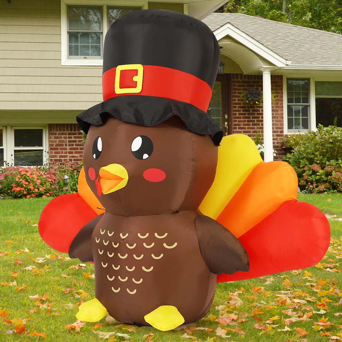 The Holiday Aisle® 5 FT Tall Thanksgiving Inflatables Turkey Baby in ...