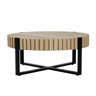 Latitude Run® Round Coffee Table, Handcraft Drum Coffee Table with Gear ...