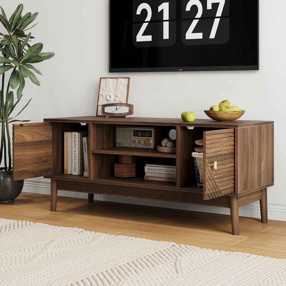 George Oliver 43.31 inch TV Stand, Mid-Century Modern TV Stand for 32/ ...