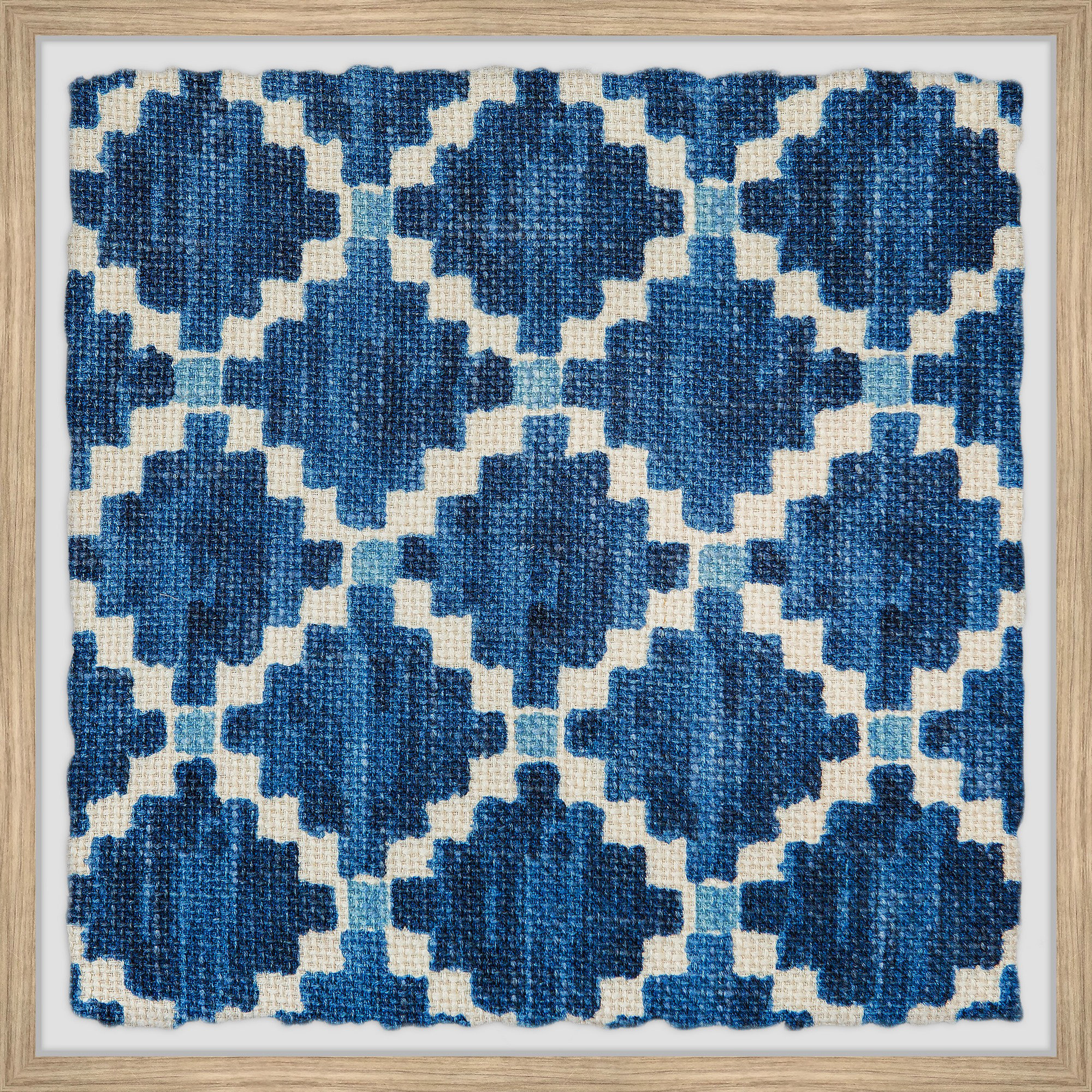 Union Rustic Blue Diamond Patterns - Picture Frame Photograph | Wayfair