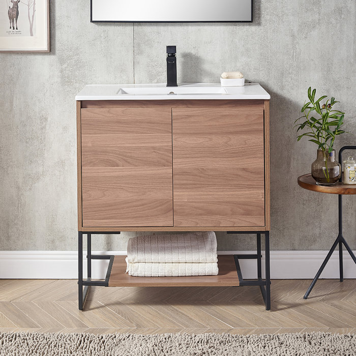 Mercer41 Isyss 30'' Blue Modern Free-standing Single Bathroom Vanity ...