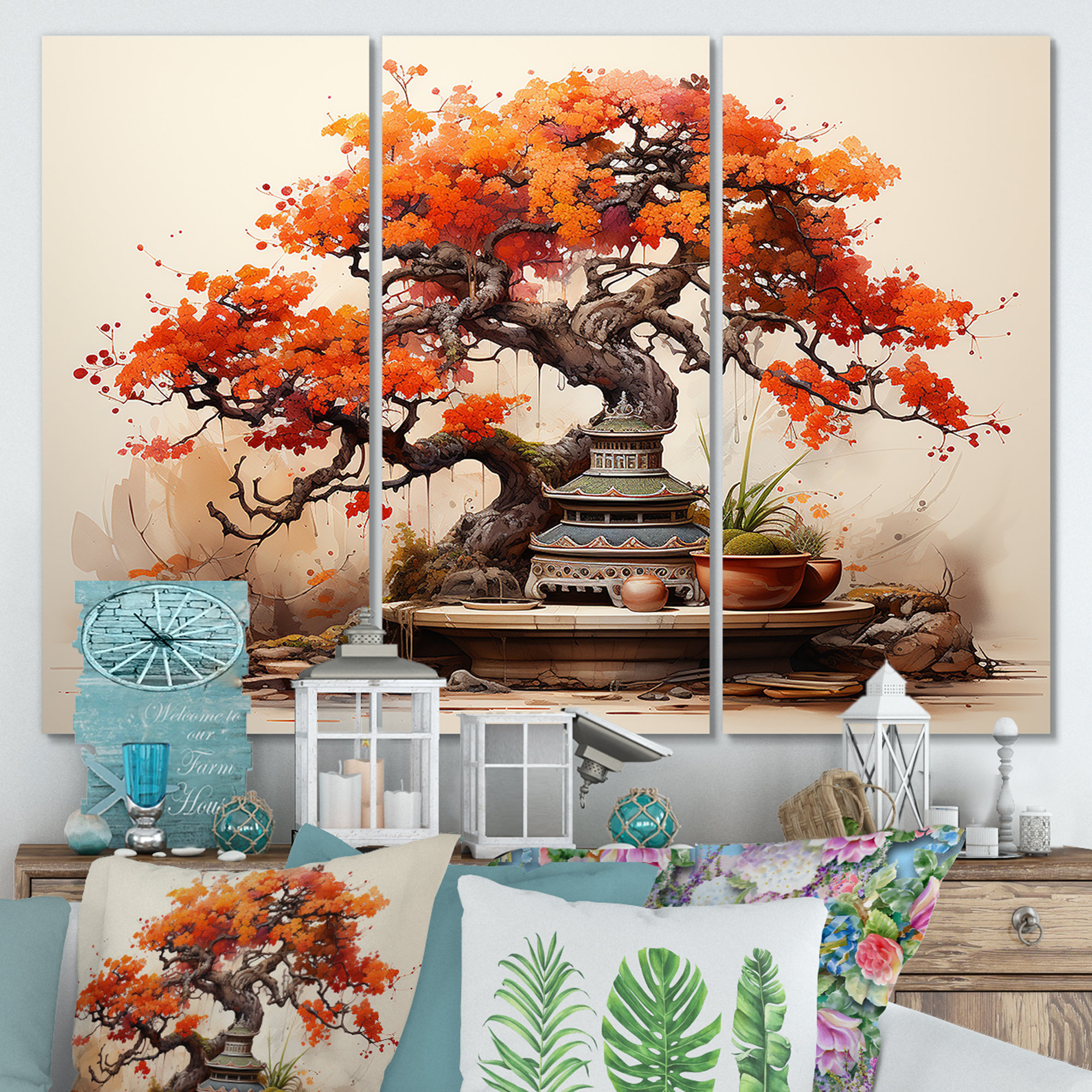 Alcott Hill® Autumnal Bonsai Charm I - Tree Bonsai Wall Art | Wayfair
