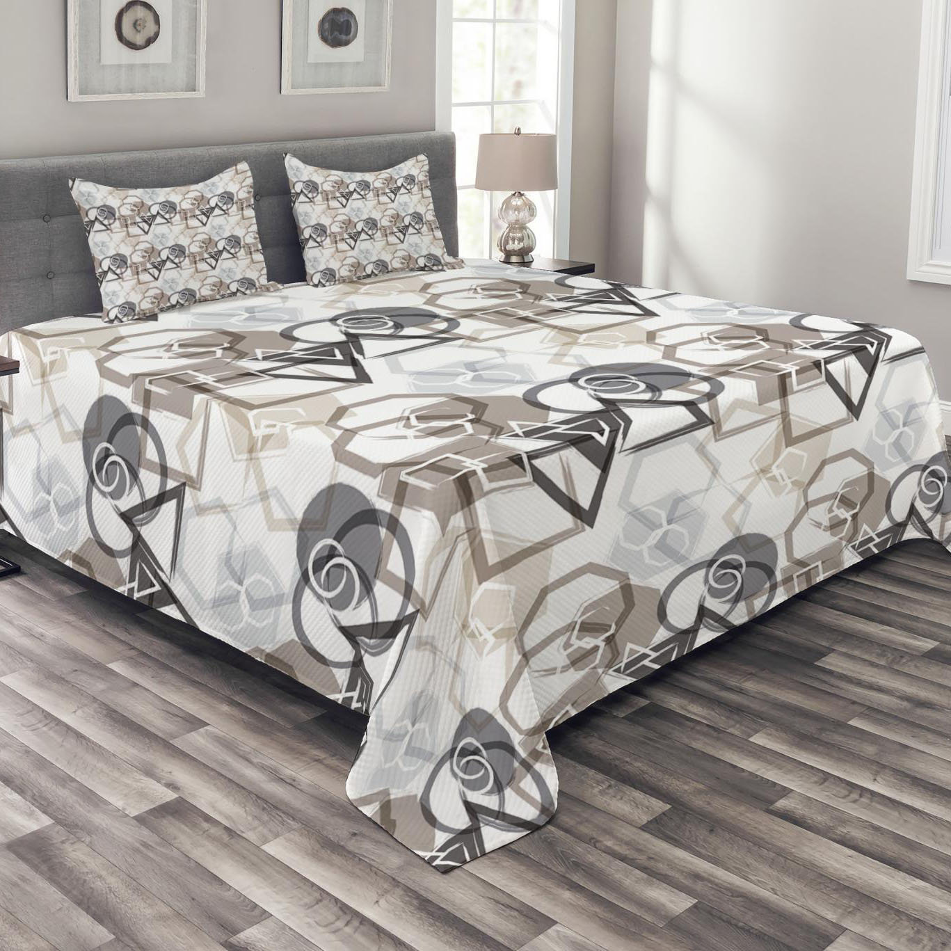 Ambesonne Abstract Silver/Black/Cocoa Microfiber Modern & Contemporary ...