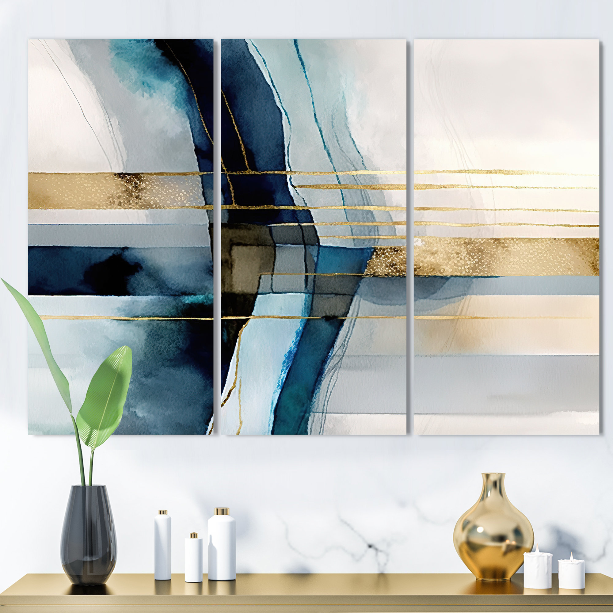 Design Art Abstract Transitional Modern Shapes V - Animals Canvas Wall ...