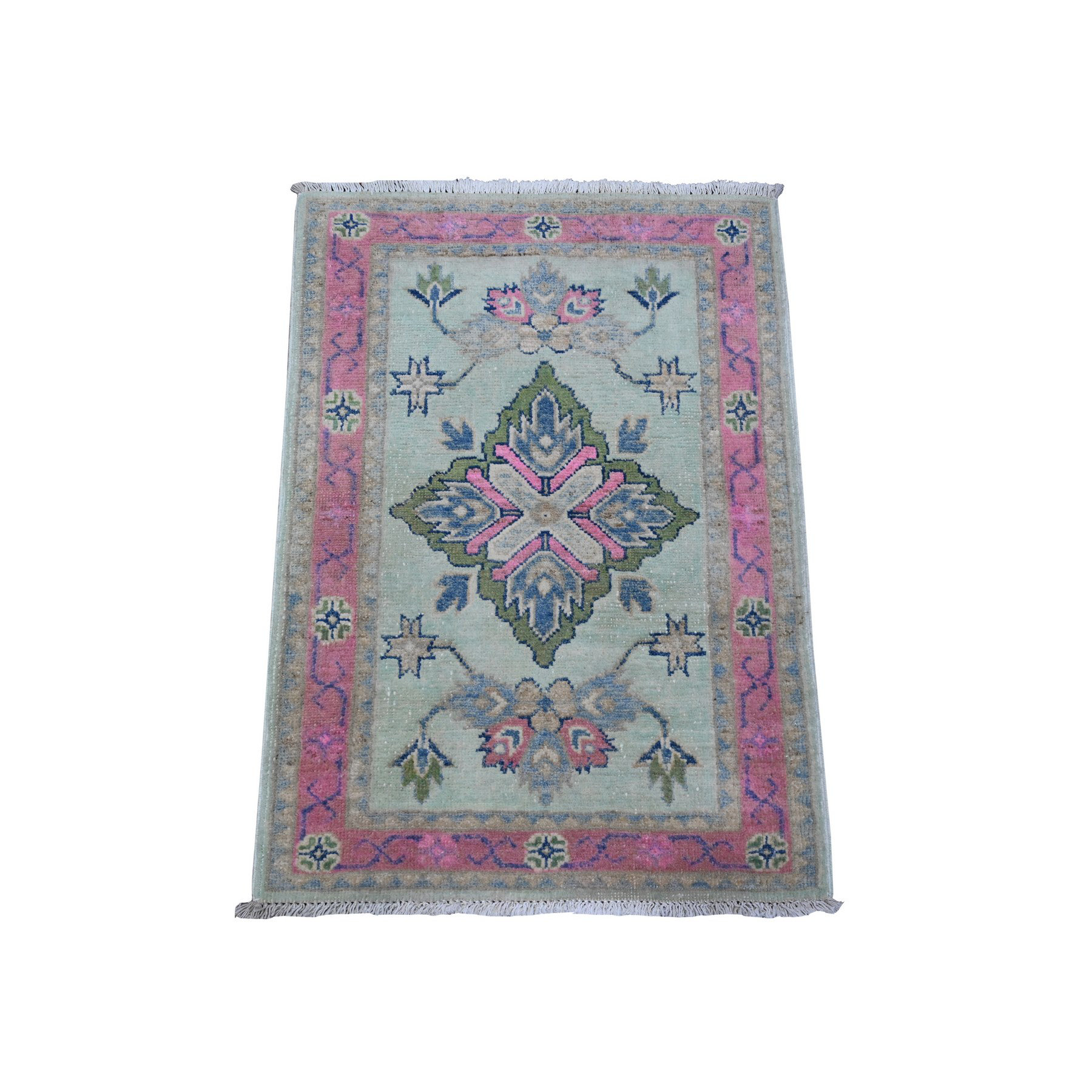 Bloomsbury Market 2'0" x 2'9" Uranian Blue Caucasian Design Wool Fusion ...