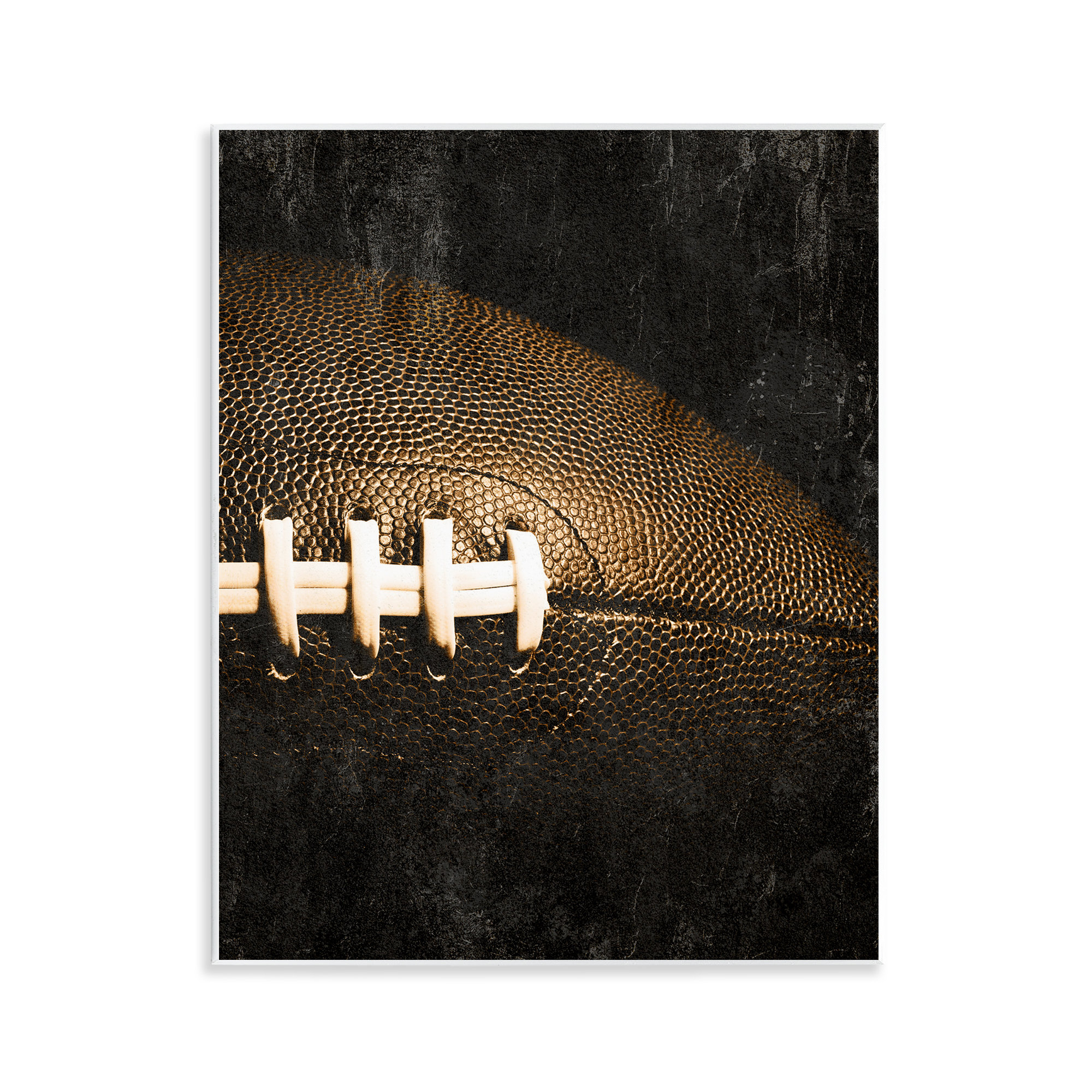 Stupell Industries Rustic Football Close Up Wall Plaque, design by Kim ...