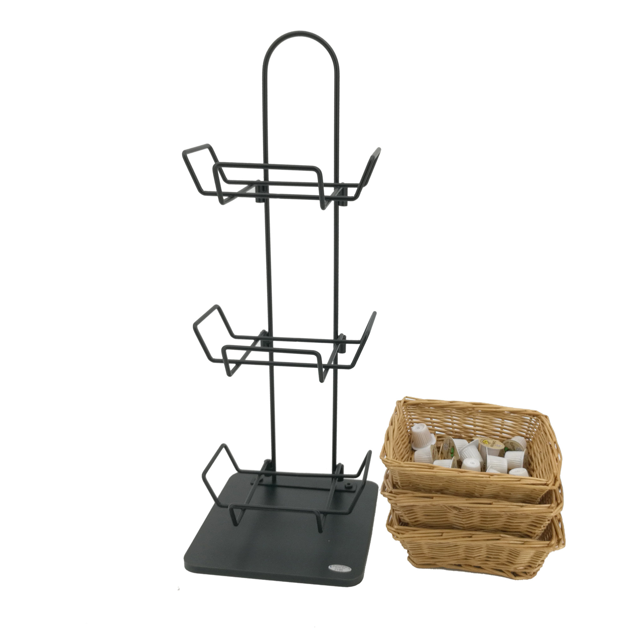 Bay Isle Home™ Mini support à 3 niveaux pour panier de table en osier ...