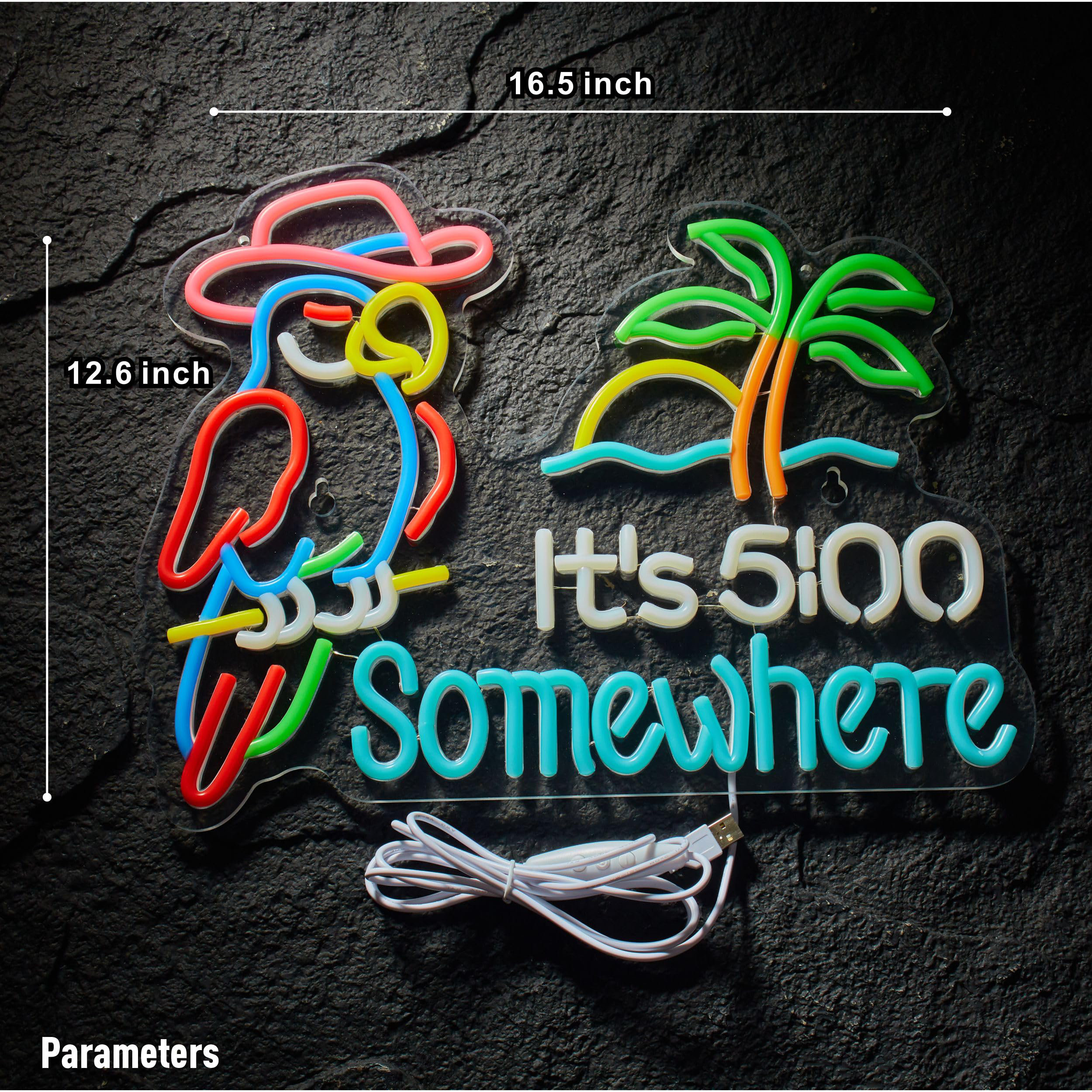 Bay Isle Home™ Parrot Its 5 00 O'clock Some Where Neon Sign For Wall ...
