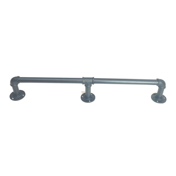 Borough Wharf Industrial Loft Pipe Holder in Black for Shelf Wall 2C ...
