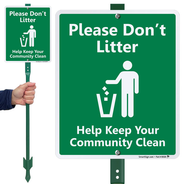 SmartSign Please Do Not Litter, Help Keep Your Community Clean Sign and ...