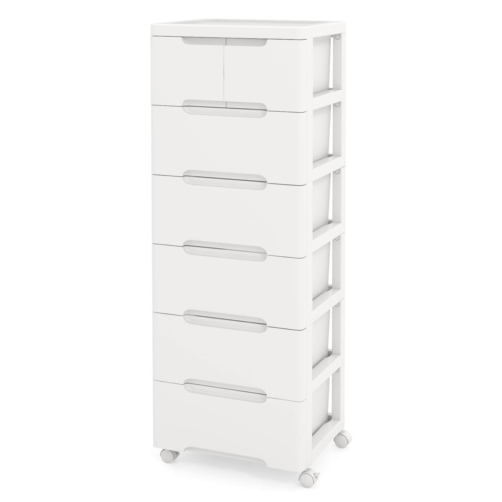 Inbox Zero 1 Pcs 7-drawer Plastic Rolling Storage Cart With 4 Universal ...