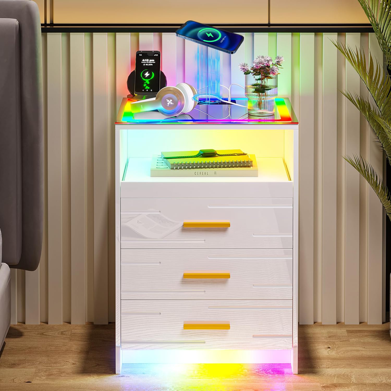 Wrought Studio™ Smart Nightstand With Wireless Charging & Usb Ports ...