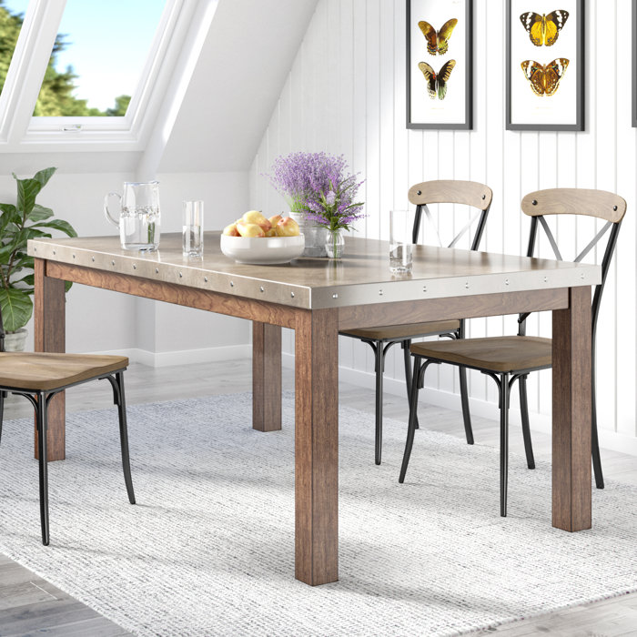 Laurel Foundry Modern Farmhouse Metal Top Dining Table & Reviews | Wayfair