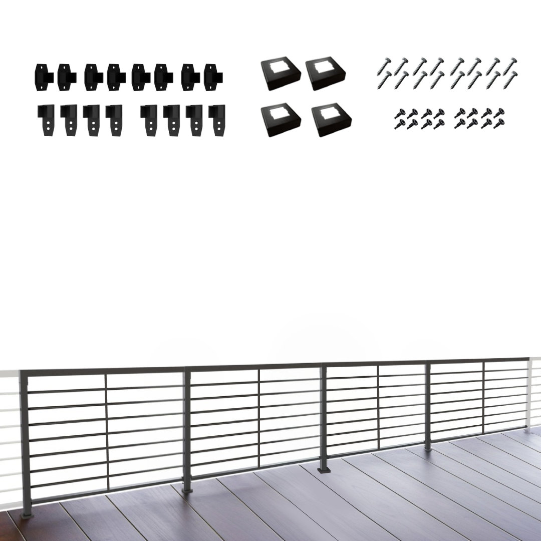 CR Home 4 Packs Horizontal Guard Rail Kit, 6’wx42'h Deck Railing ...