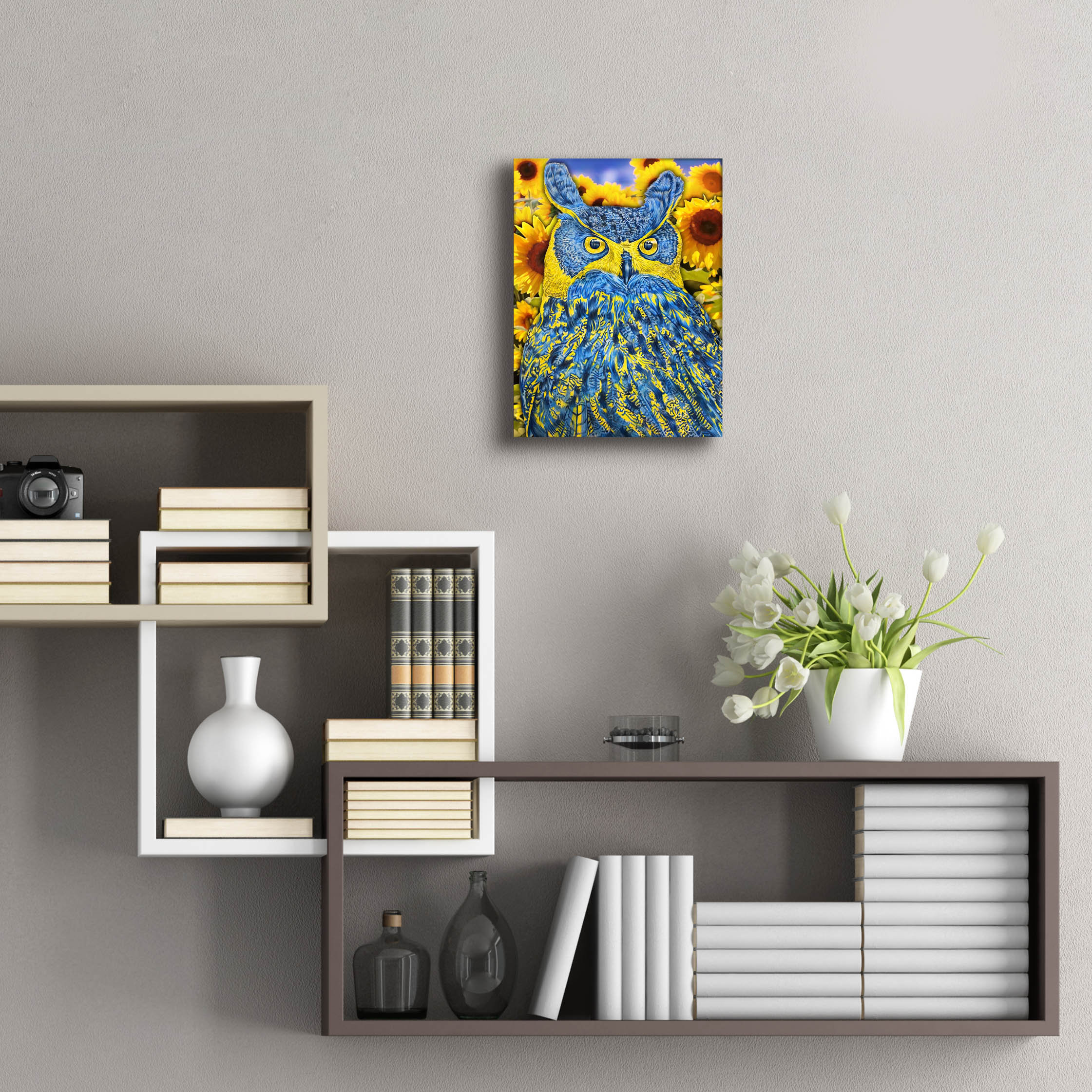 Millwood Pines 'Eurasian Eagle Owl' by Tim Jeffs Acrylic Wall Art, 12 ...