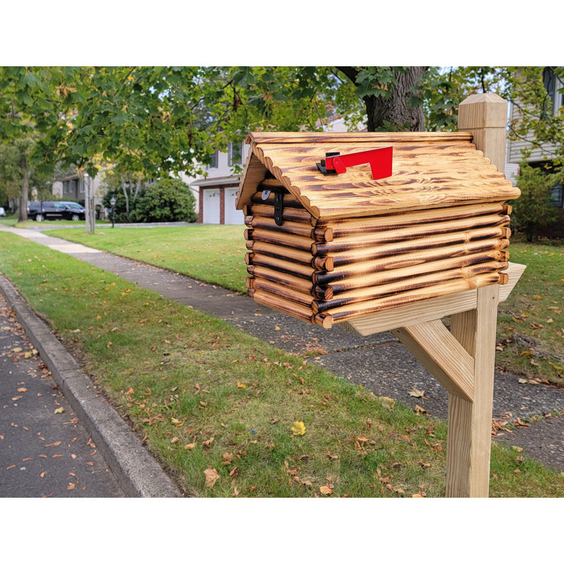 Amish Mailbox Amish Log Cabin Mailbox, Handmade | Wayfair