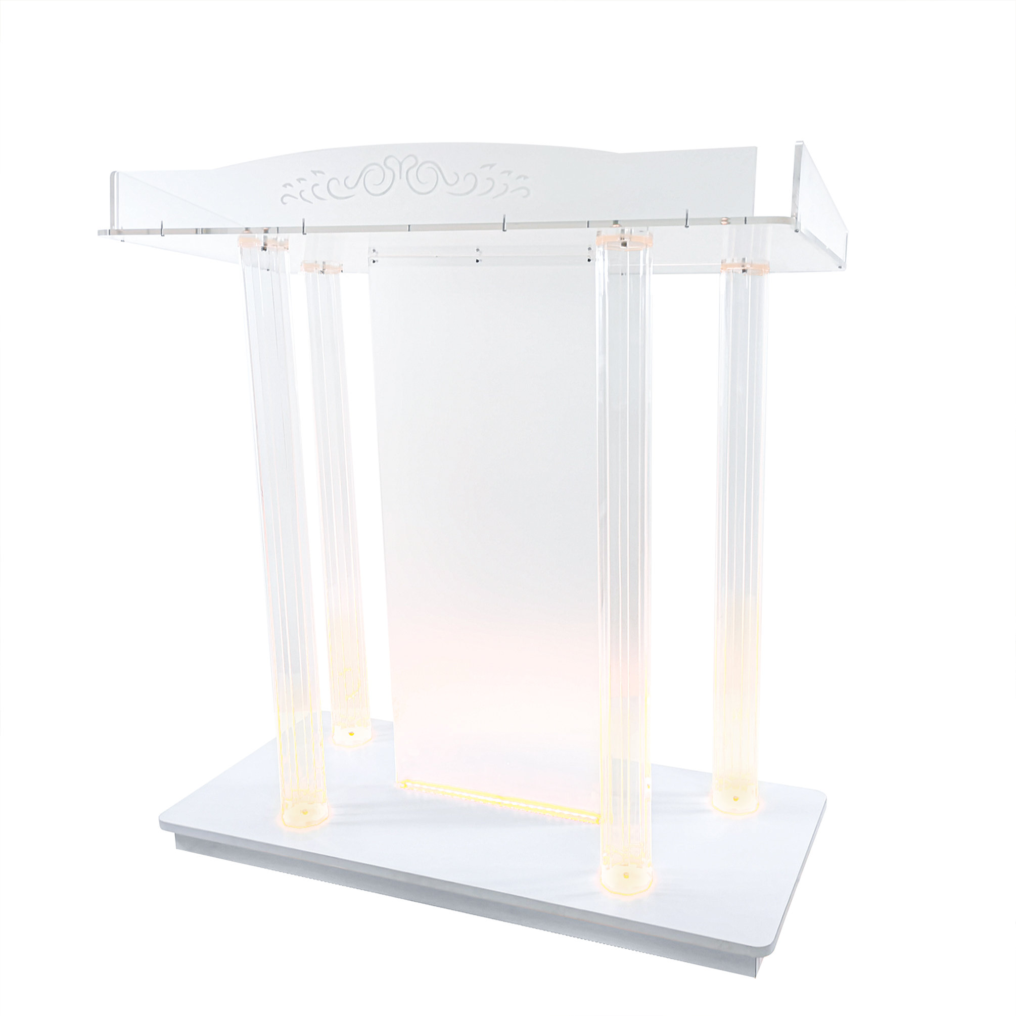 FixtureDisplays 45.7"High Deluxe LED Lighted Church Pulpit, Acrylic ...