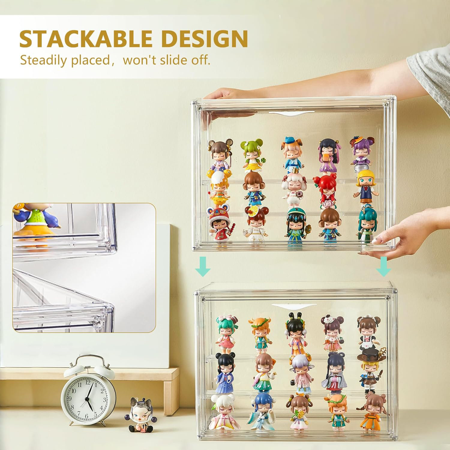 RAPTIZ Acrylic Display Case For Collectibles 3 Layer Adjustable Figure ...