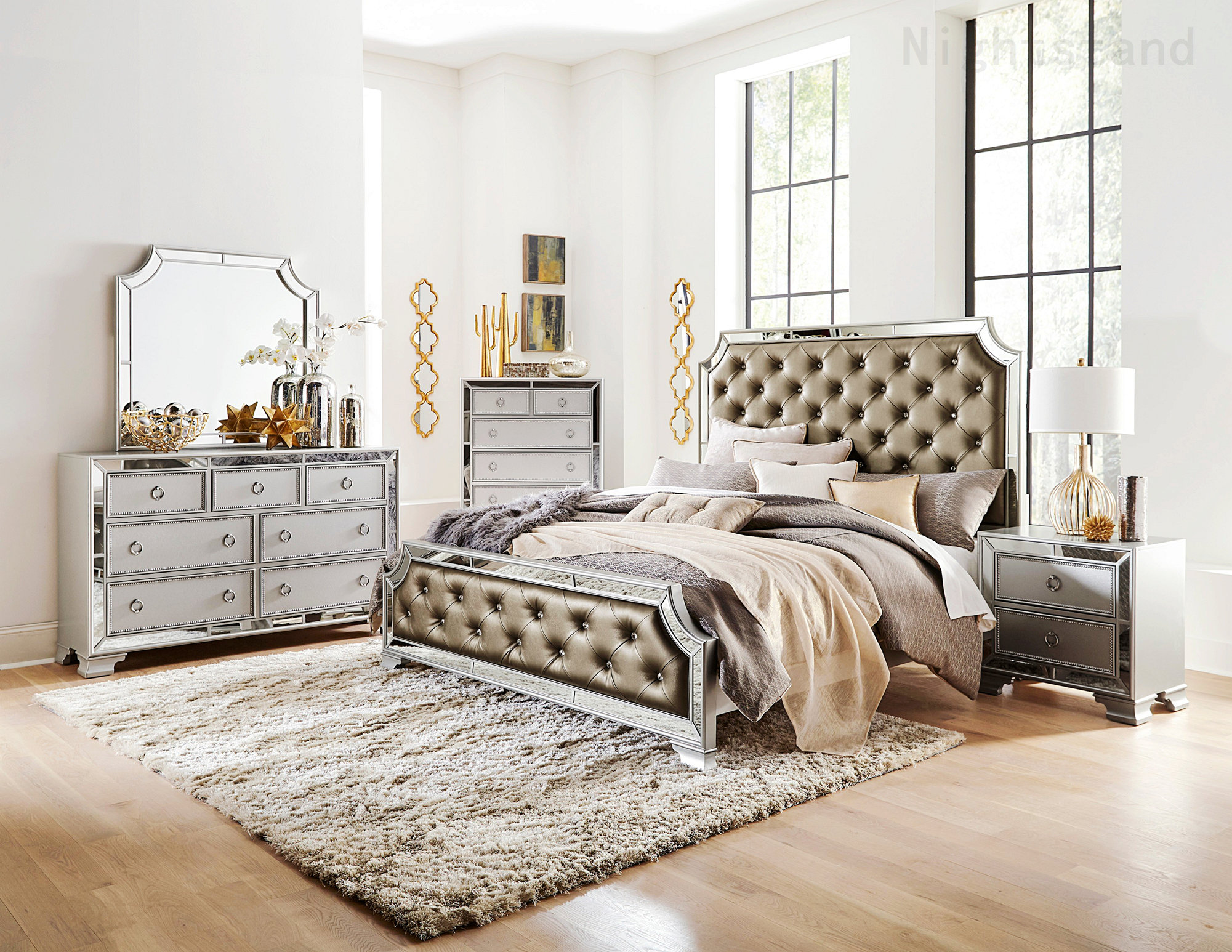 Rosdorf Park Modern Nightstand, Nightstand with 2 Drawers, Bed Side ...