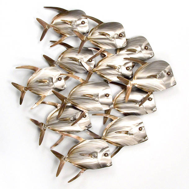 Copper Art 3 Piece Lookdown Fish School Wall Décor Set | Wayfair