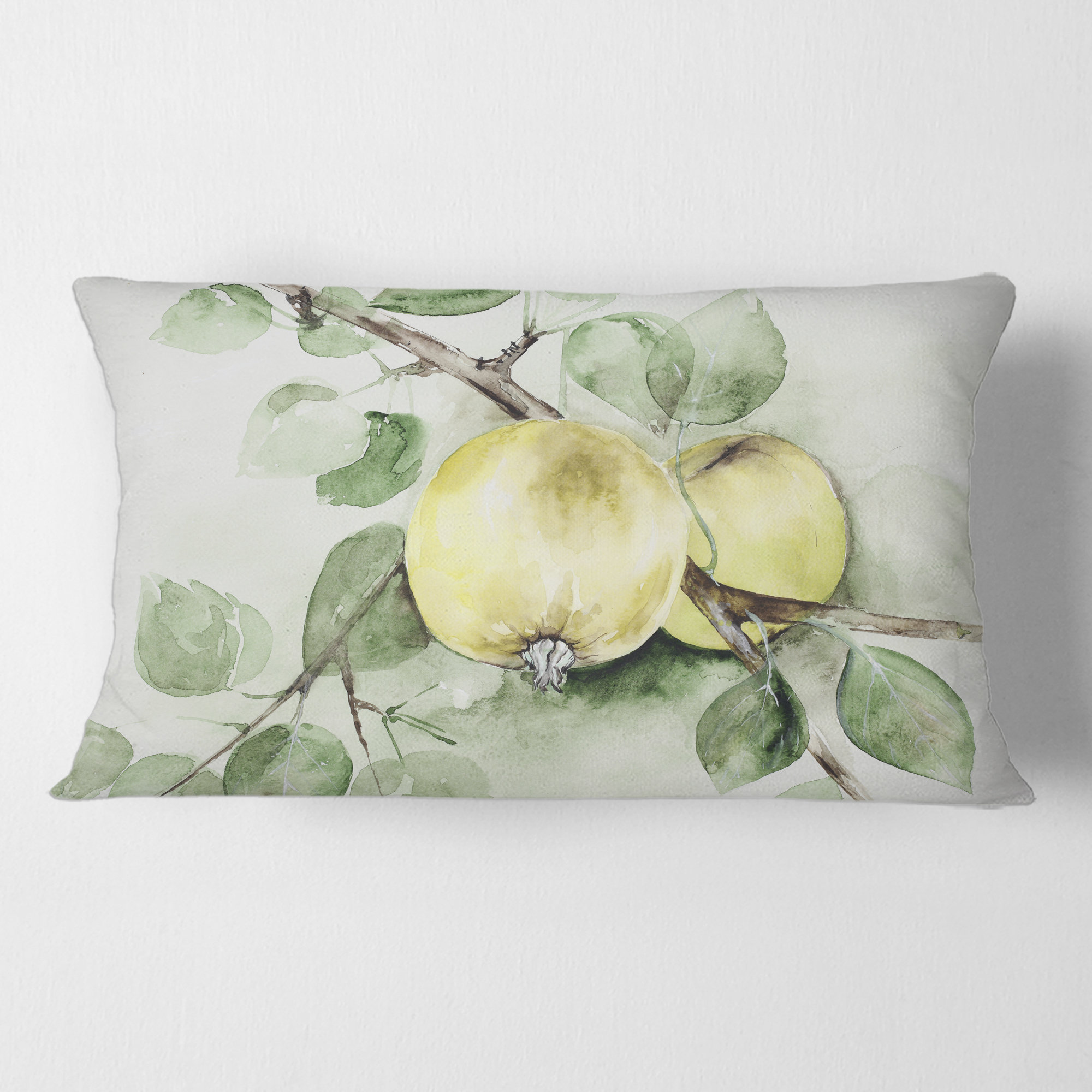Design Art Rectangle,Vintage Green Appels - Farmhouse Printed Throw ...