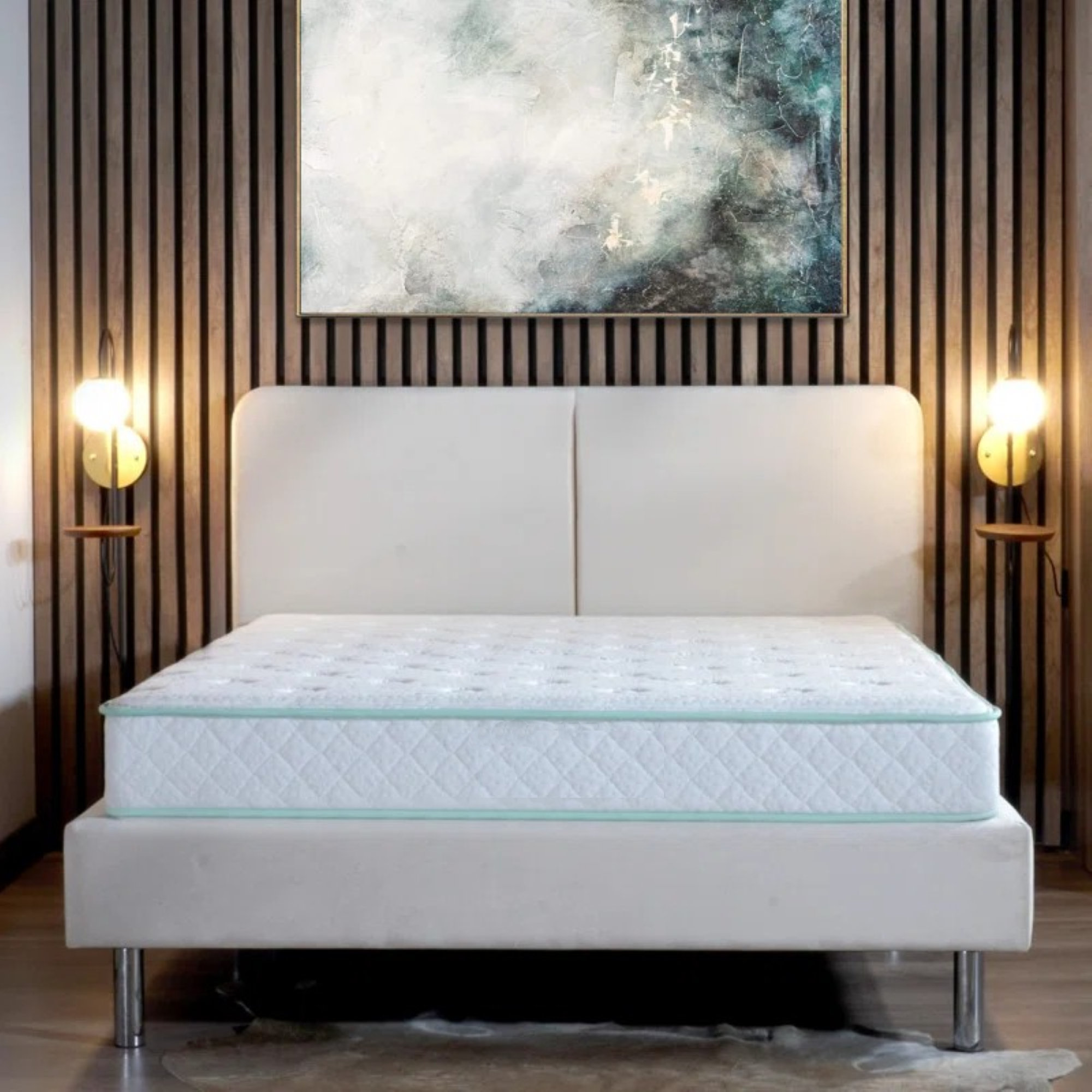 BRN Excellence 9 Inch Pocket Spring Medium Tight-Top Hybrid Aloe Vera ...