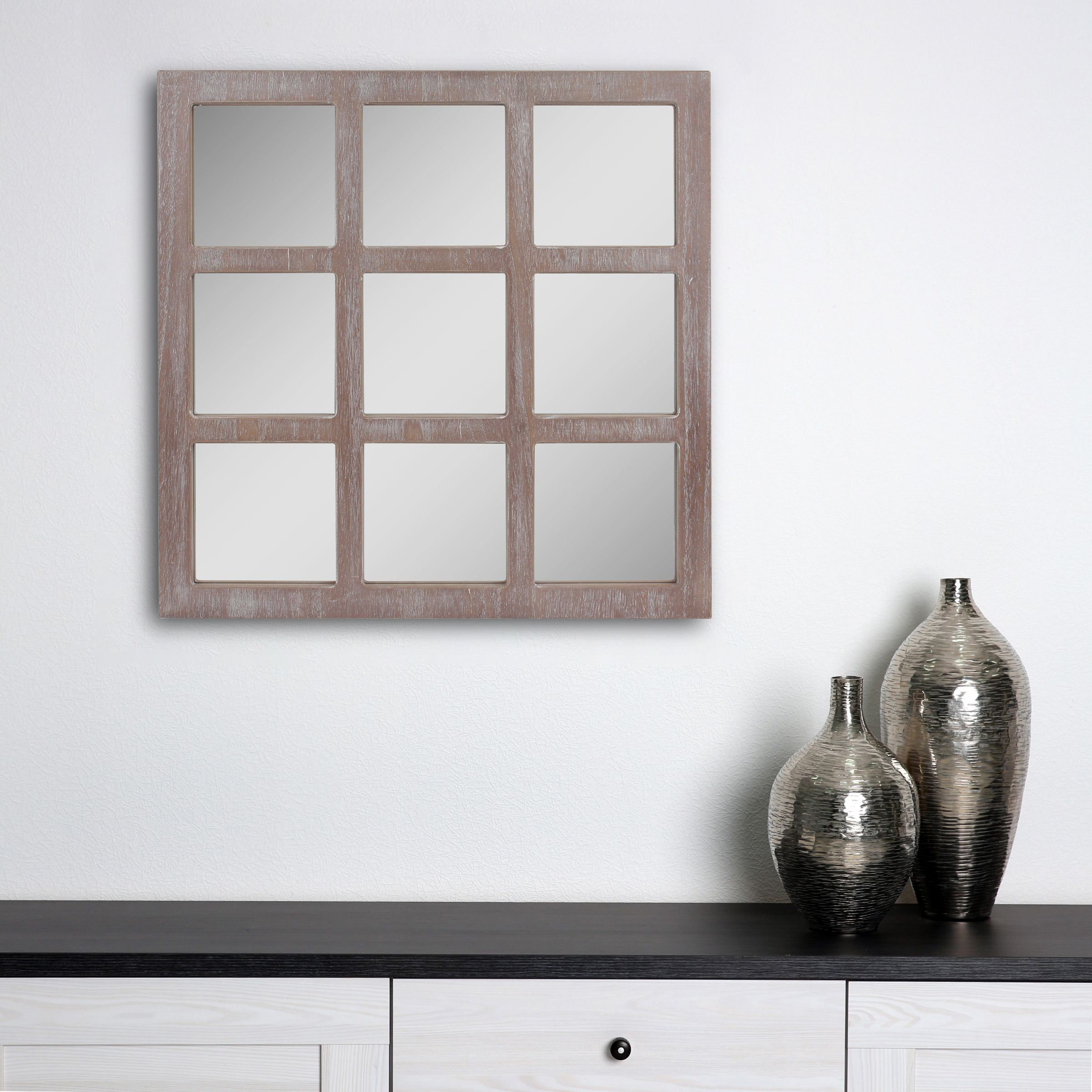 Gracie Oaks Swan Hill 9 Panel Window Pane Accent Mirror & Reviews | Wayfair