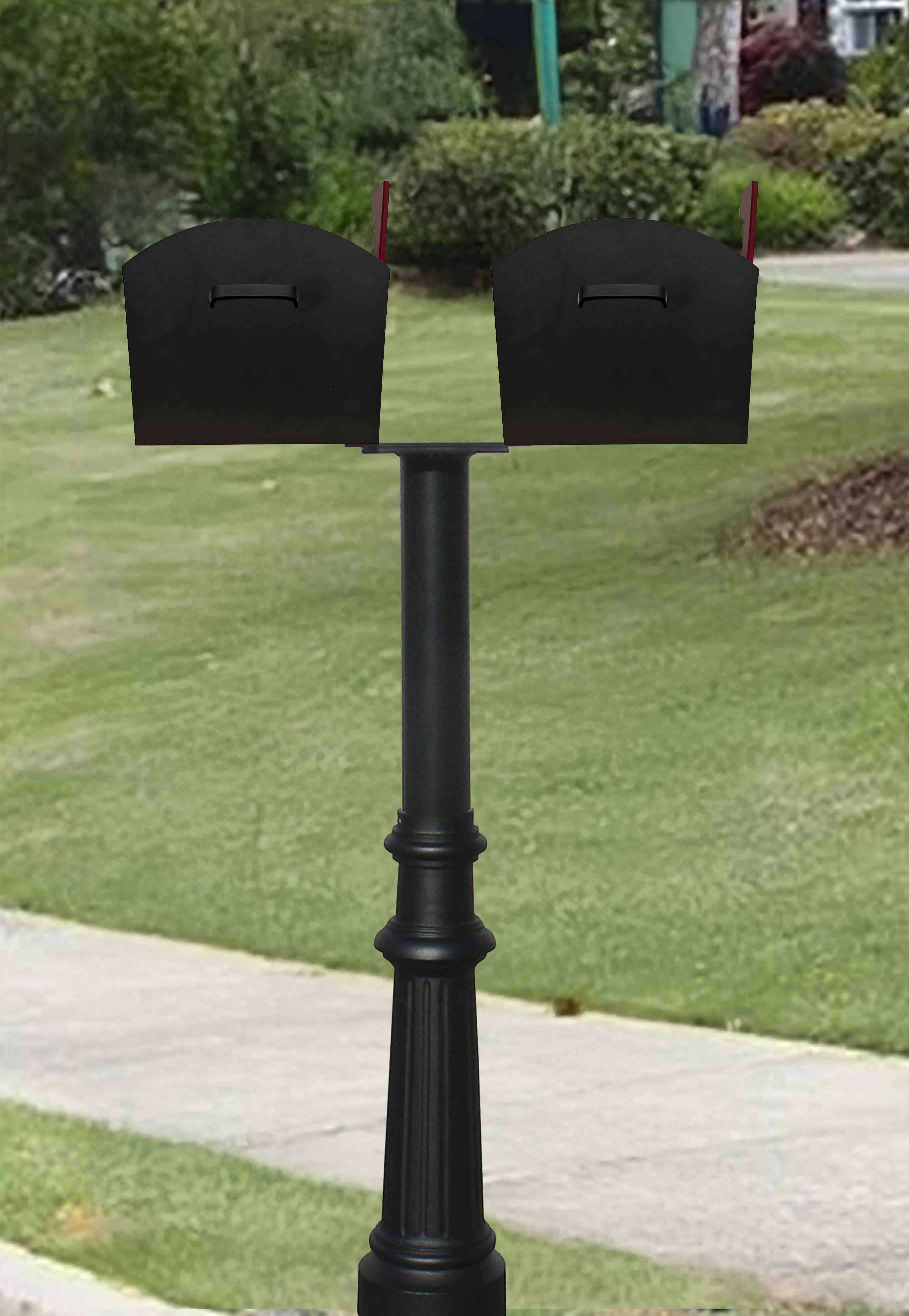 Qualarc Winfield Whitney Twin Mailboxes With Handford Post And Fluted ...