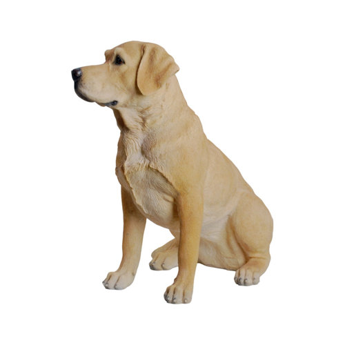 Hi-Line Gift Ltd. Yellow Sitting Labrador Retreiver Dog Statue ...