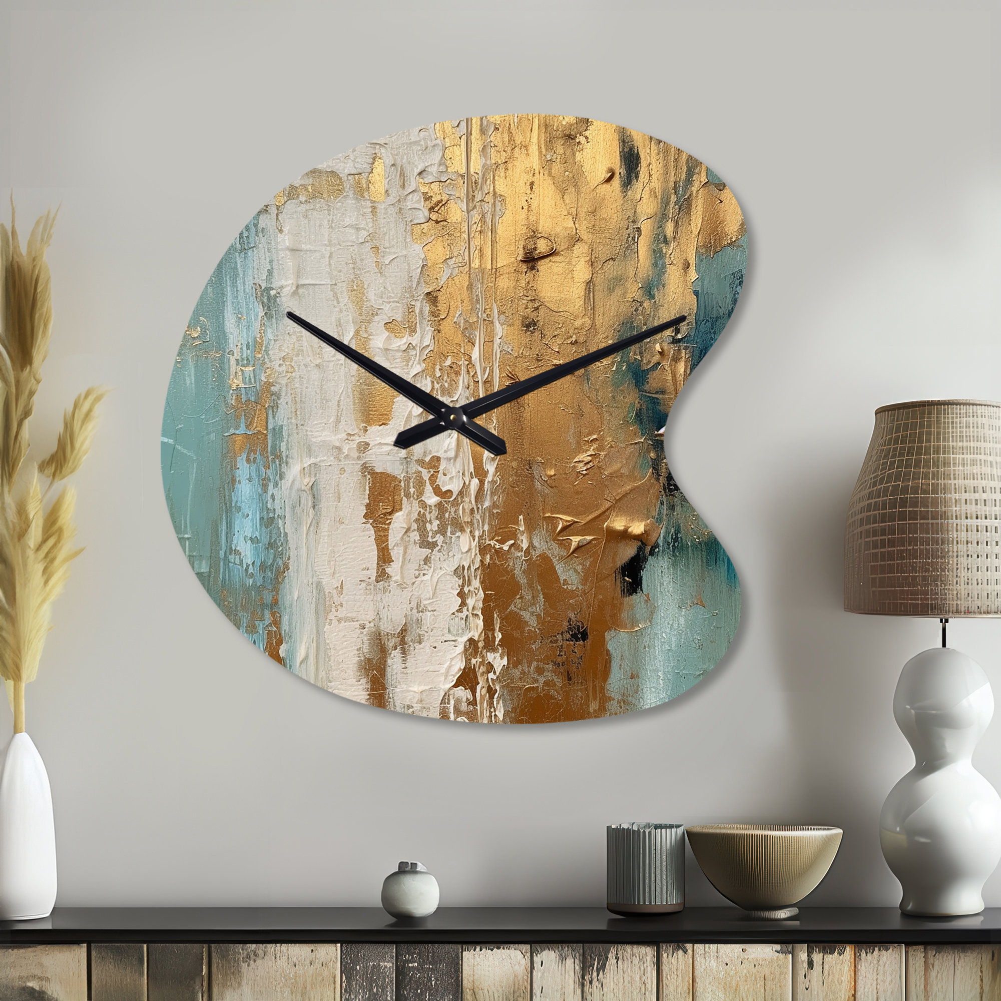 Design Art Gilded Daydreams VII - Drop Shape Decorative Brown Abstract ...
