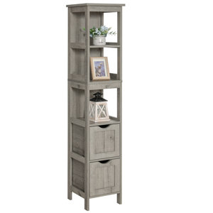 Loon Peak® 3 Tier Shelf Floor Storage Cabinet With 2 Drawers, 55.7 ...