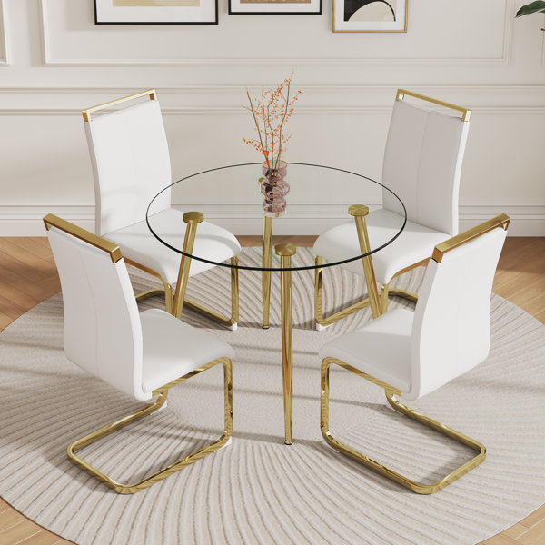 Mercer41 Transparent Glass Dining Table Set (Set of 4) - Wayfair Canada
