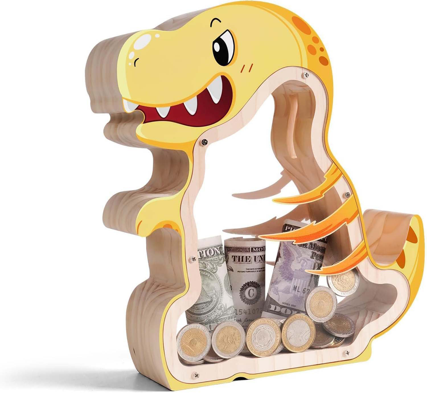 George Oliver Wooden Dinosaur Piggy Banks For Kids Money Coin Bank ...