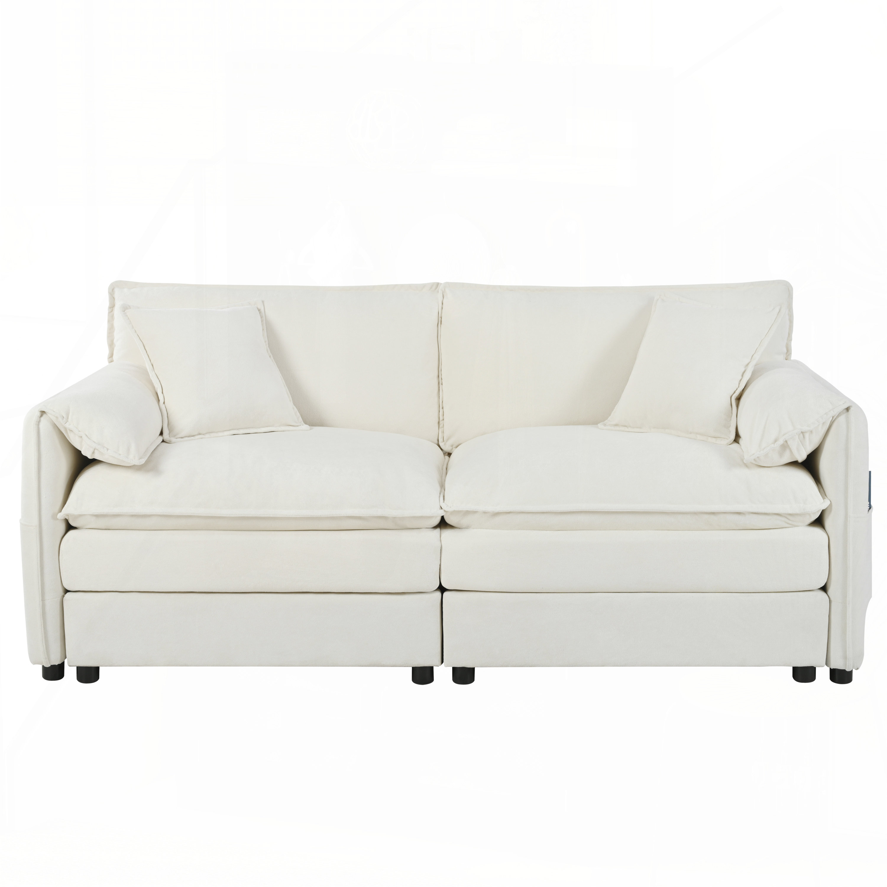 Latitude Run® Loveseat Sofa, Oversized 2-Seater Small Cloud Couch ...
