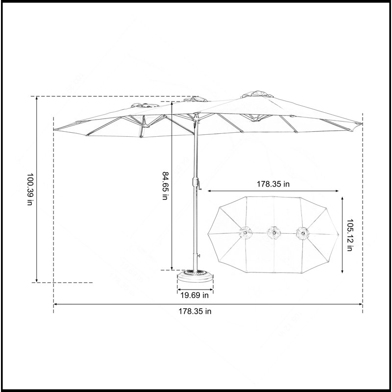 Latitude Run® Outstanding 14.8 Ft Double Sided Outdoor Umbrella ...