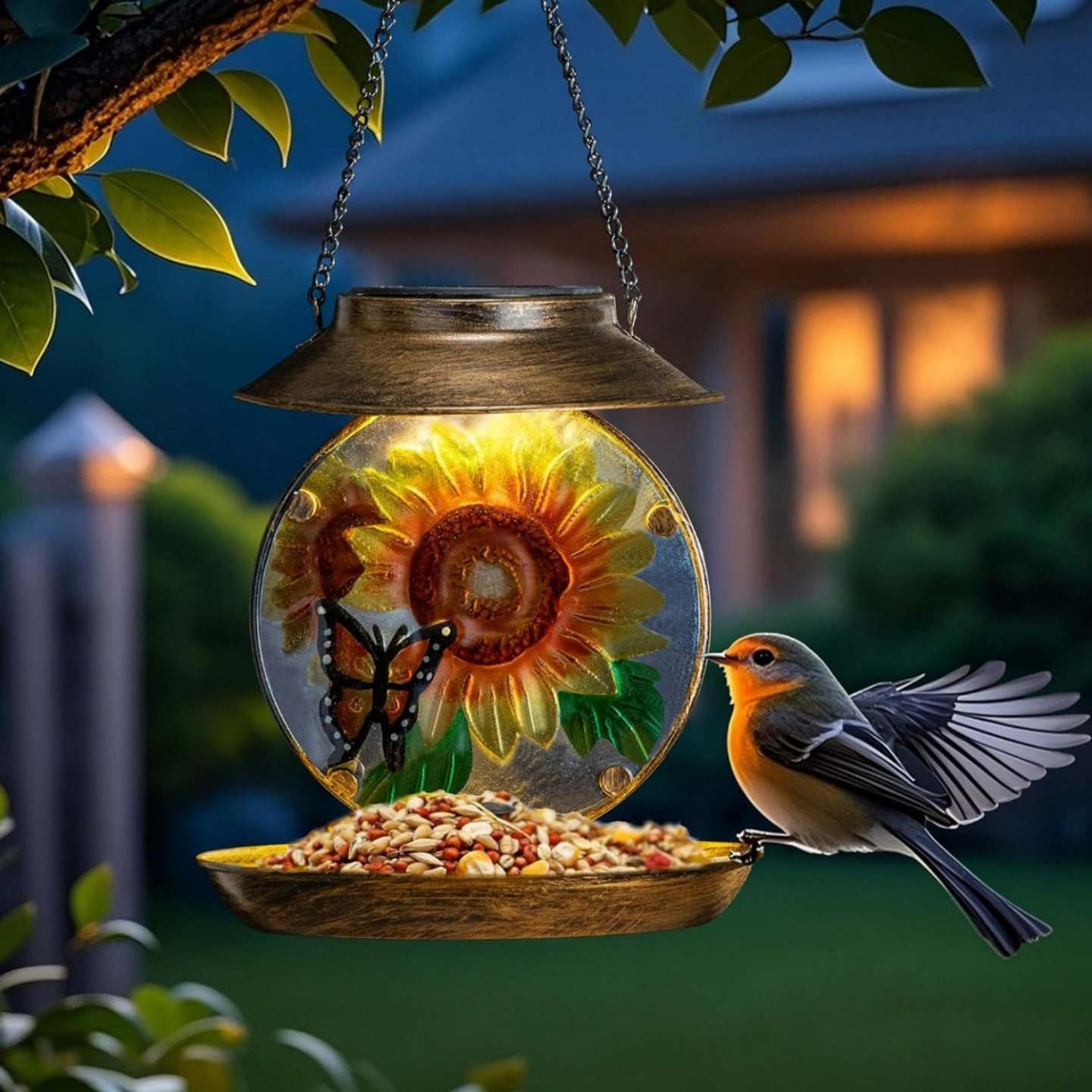 Arlmont & Co. Waterproof Hanging Bird Feeders with Led Light - Wayfair ...