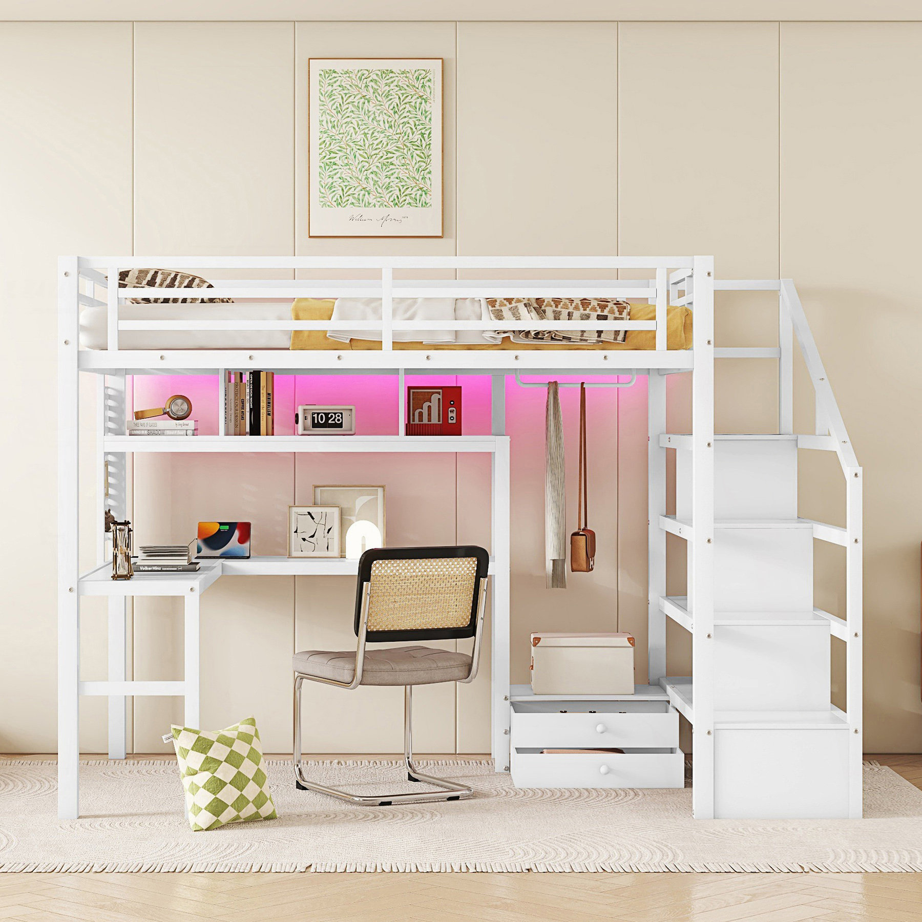 Full Size Staircase Loft Bednull