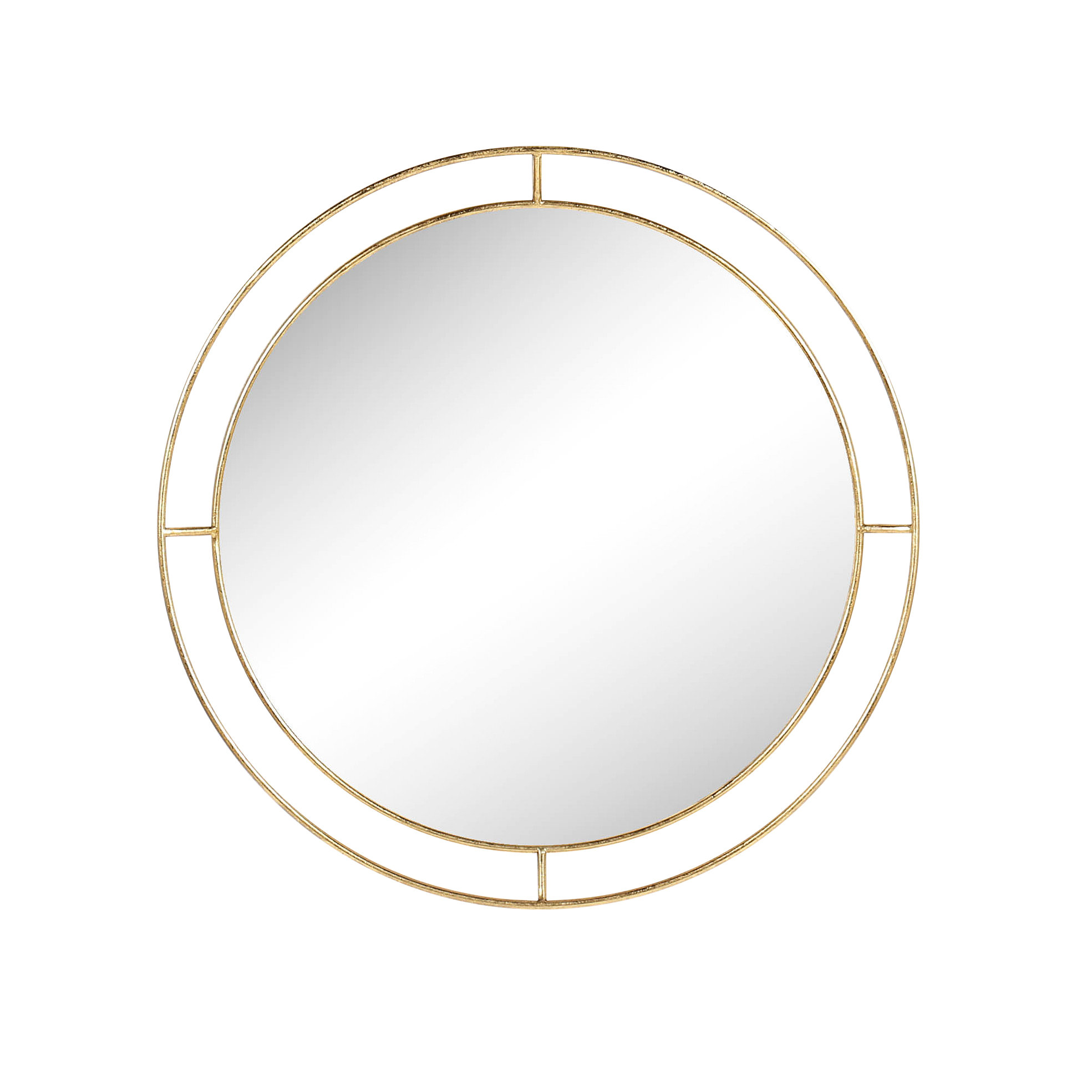 East Urban Home Routh Round Metal Frame Wall Mirror - Ultra Modern Double Edge Design | Wayfair