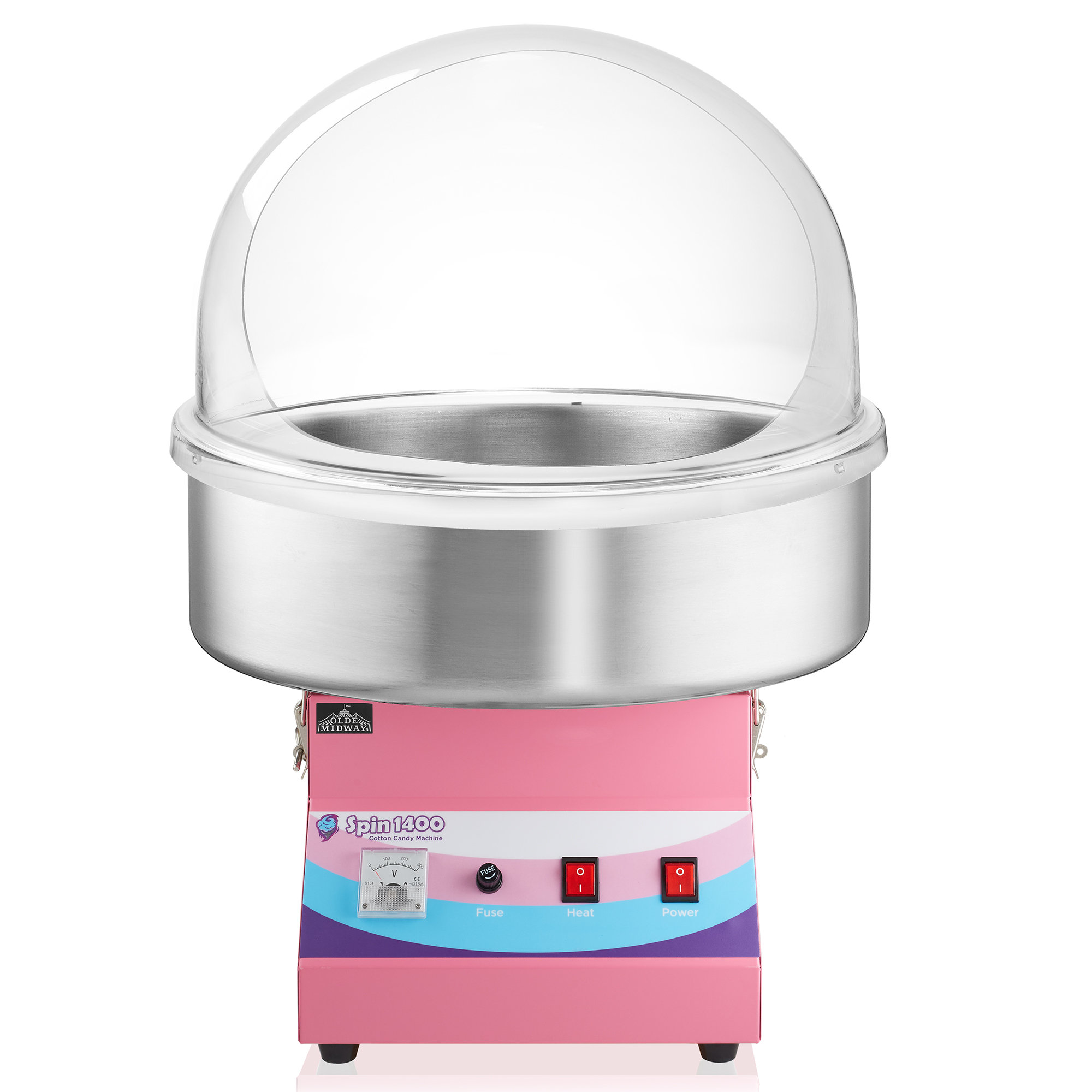 Olde Midway Cotton Candy Machine & Electric Candy Floss Maker W Shield ...