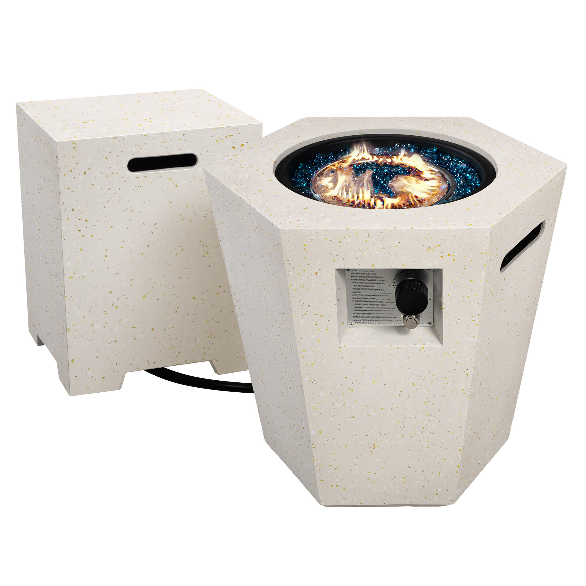 Latitude Run® 22'' H x 24'' 40,000 BTU Hexagon Concrete Outdoor Propane ...