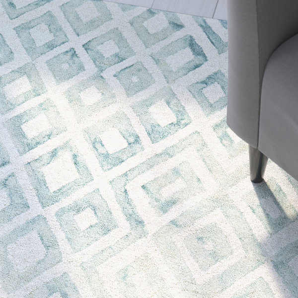 George Oliver Cummings Handmade Wool Green-Blue Slate Rug & Reviews ...