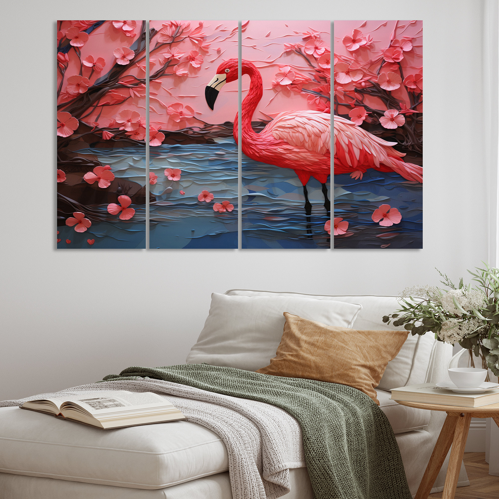 Bay Isle Home™ Flamingo Elegance In Pink III 4 Pieces | Wayfair