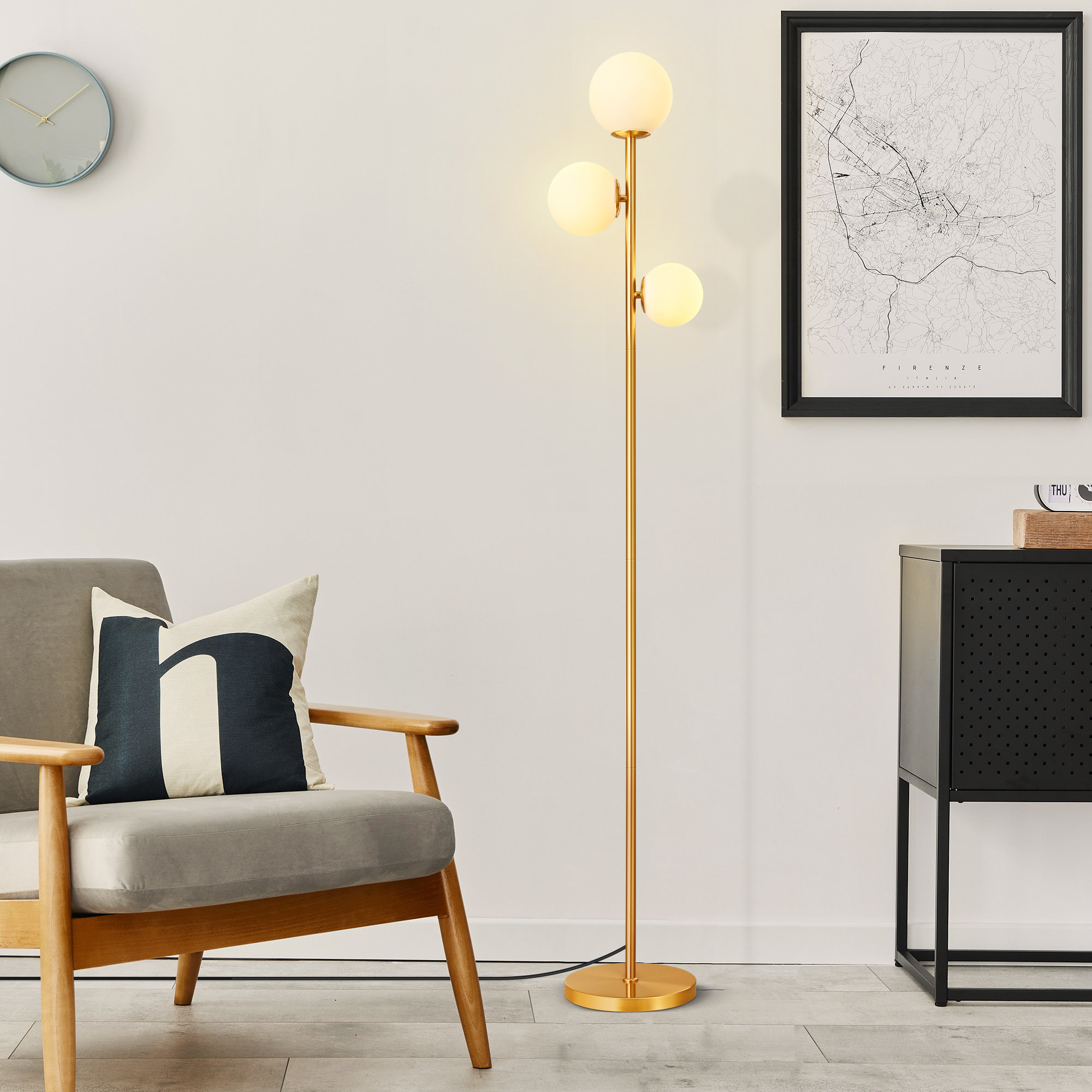 Willa Arlo™ Interiors Sagers 69" LED Dimmable Tree Floor Lamp with ...