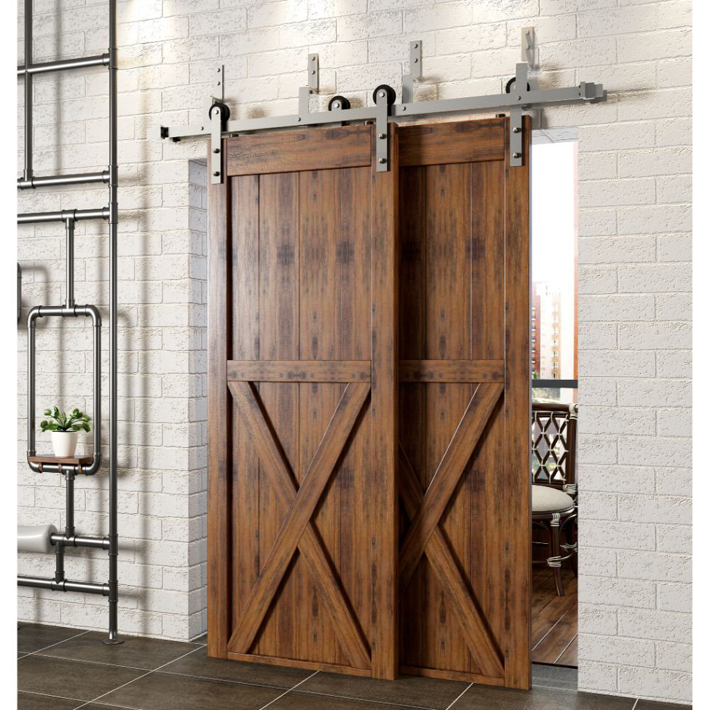 Homacer Brushed Nickel Straight Design Z Shape Brackets Double Track ...